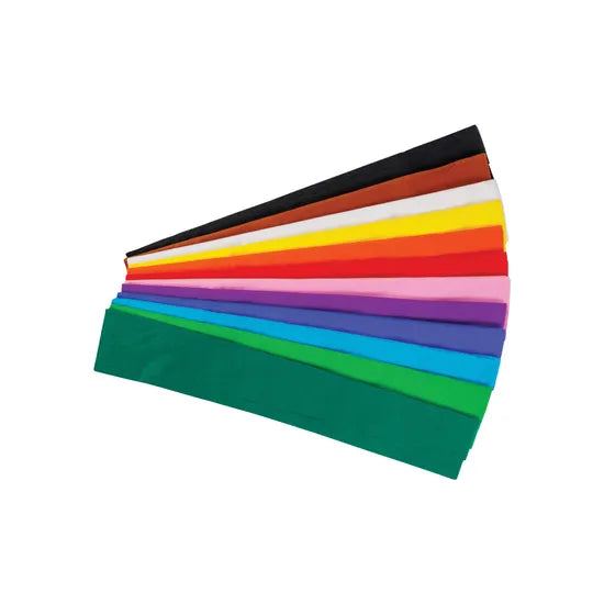 Assorted Crepe Paper (50 cm x 2.5 m) - Pack of 12