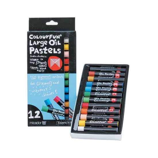 Micador Colourfun Large Oil Pastels - Pack of 12 | Modern Teaching Aids NZ