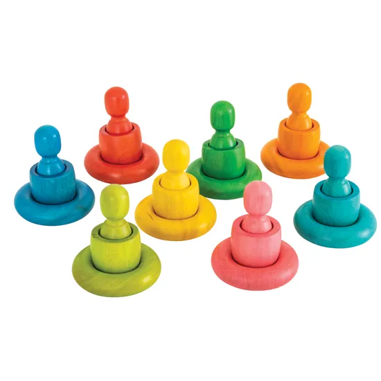 Rainbow Wooden Loose Parts - 24 pieces | Modern Teaching Aids NZ