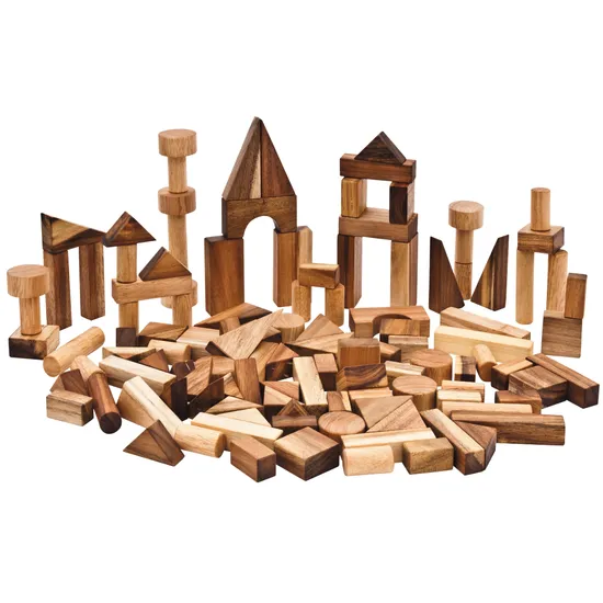 Small Wooden Unit Blocks - 117 pieces